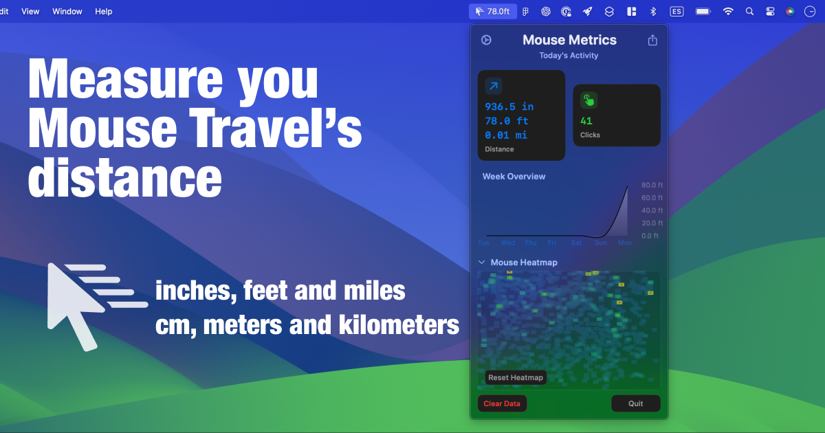 Mouse Metrics - Mouse Movement Tracker for Mac